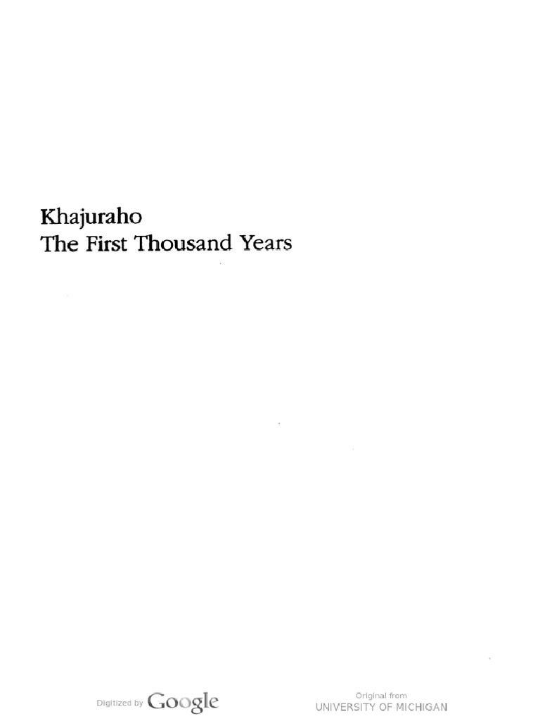 Khajuraho The First Thousand Years (Shobita Punja) | PDF