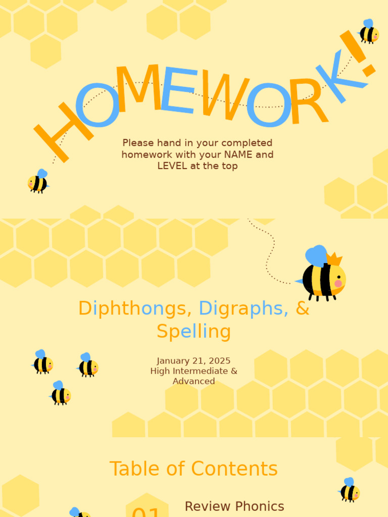 Diphthongs and Digraphs Homework Guide | PDF | Orthography | Human Voice