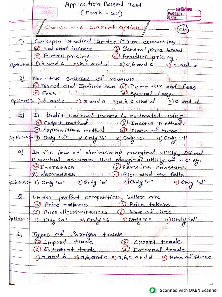 12th - Question Bank (Economics) (1) | PDF
