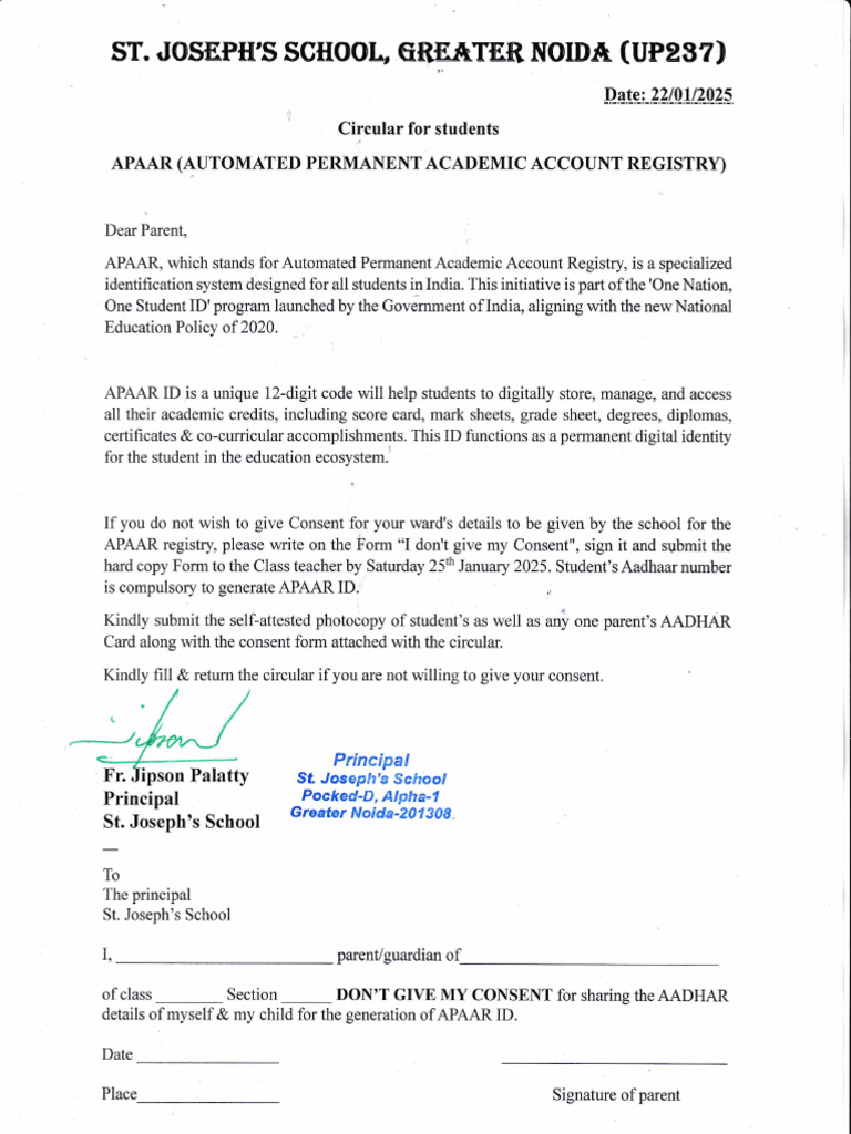 Apaar Id Notice_1220 | PDF | Authentication | Access Control