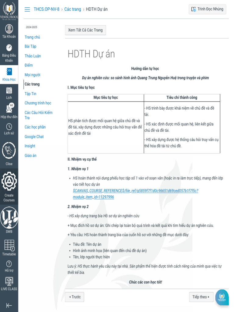 HDTH D Án 8B1-NG VĂN-CHAULM6-THCS - OP | PDF