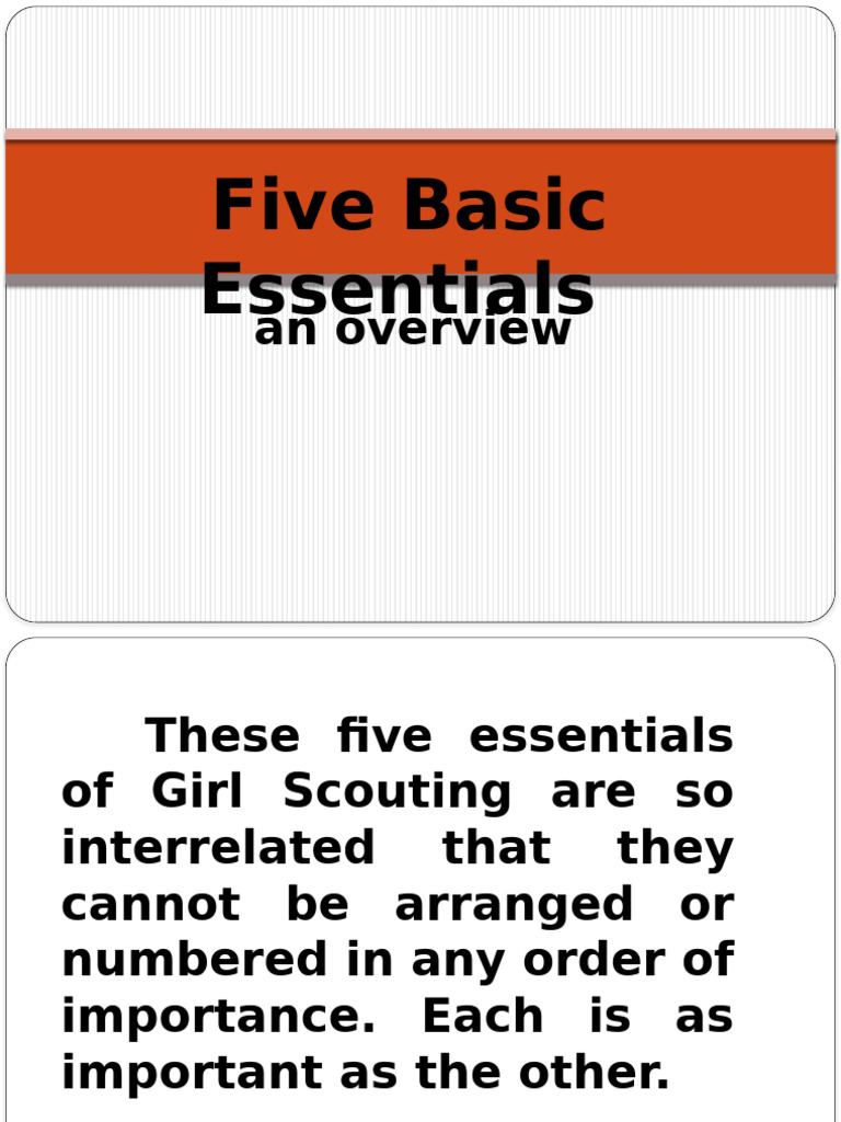 Five Basic Essentials 1 | PDF