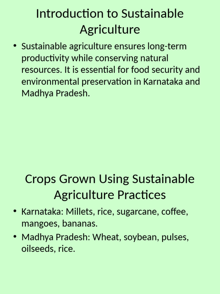 Custom Sustainable Agriculture Presentation | PDF