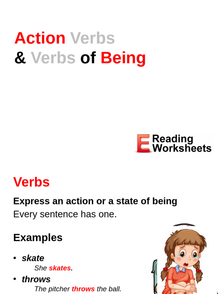 Action Verbs and Verbs of Being | PDF