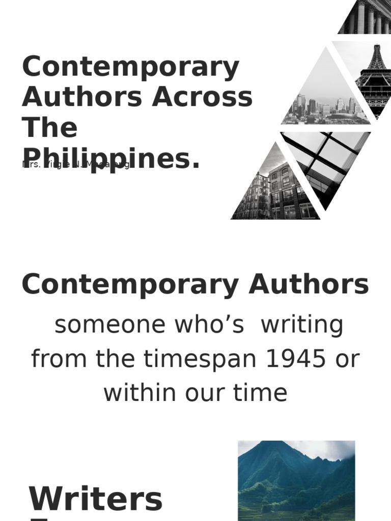 Contemporary Filipino Authors Overview | PDF | Philippines