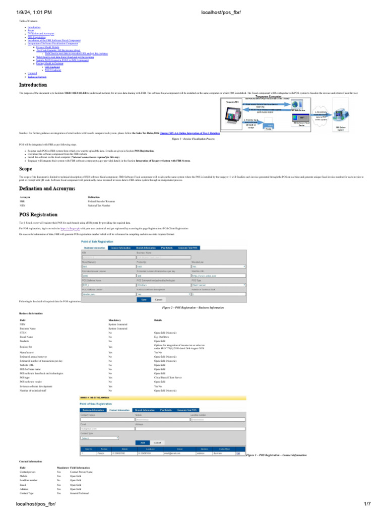 FBR POS Documentation | PDF | Point Of Sale | Computing