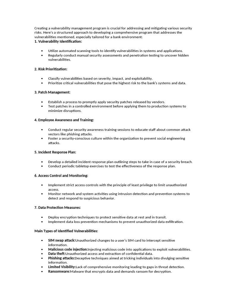 Vulnerability Management Program | PDF | Security | Computer Security