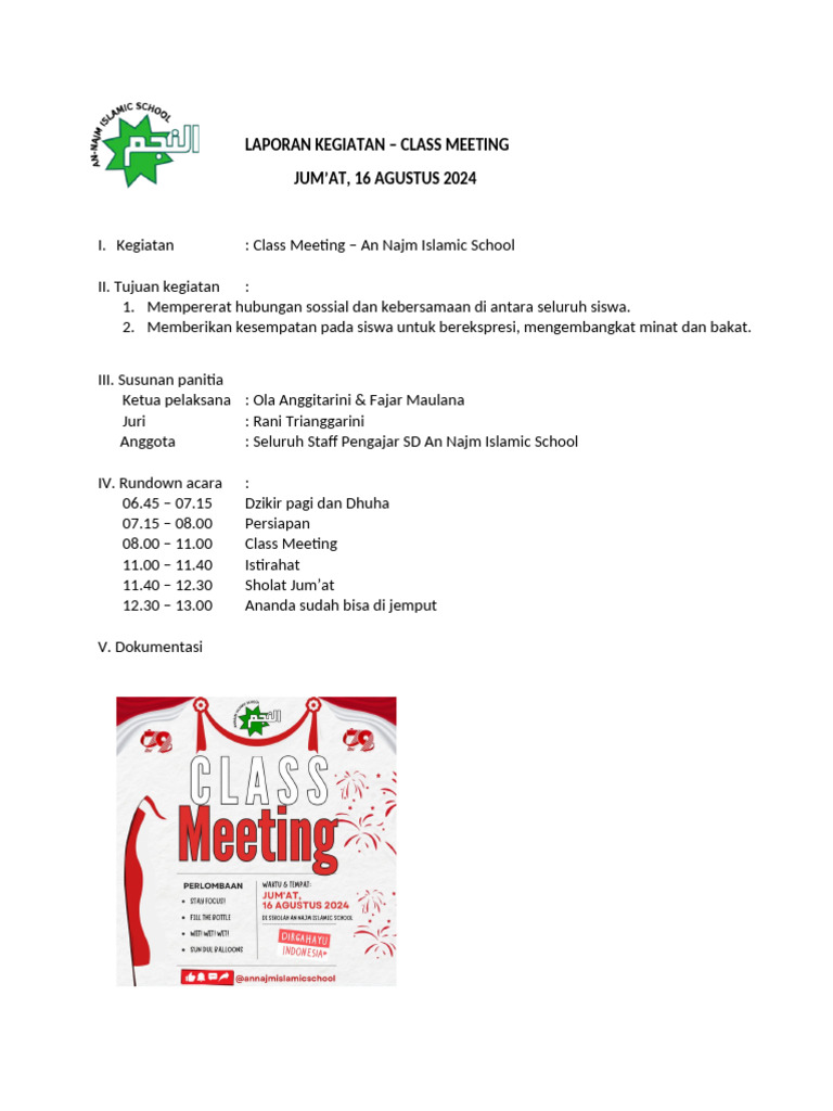 Laporan_Classmeet_2024[1] | PDF