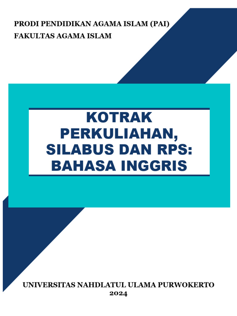 Kotrak Perkuliahan, Silabus Dan Rps-Pai 2024-2 | PDF