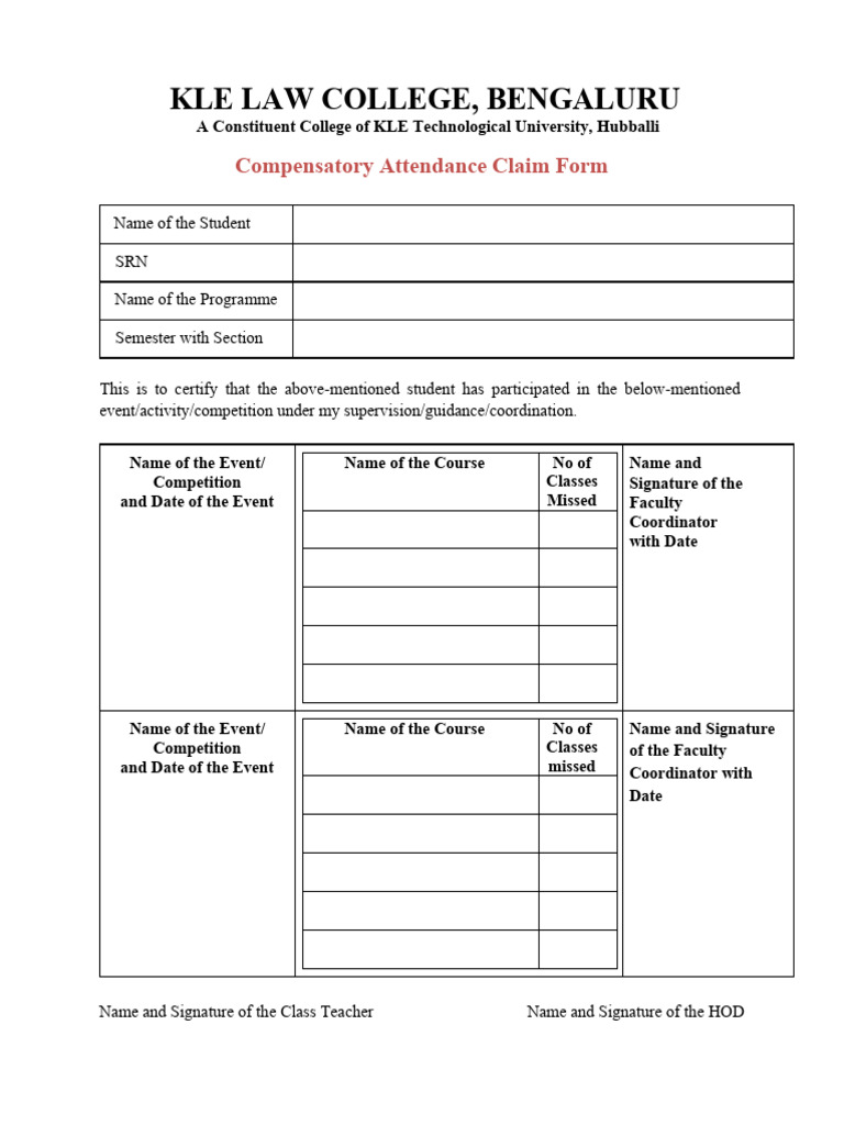 Compensatory Attendance Policy 2024 | PDF