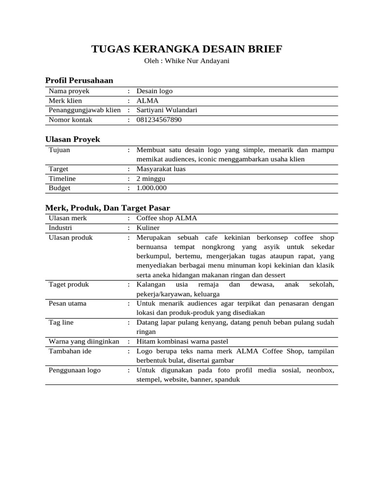 contoh desain brief | PDF