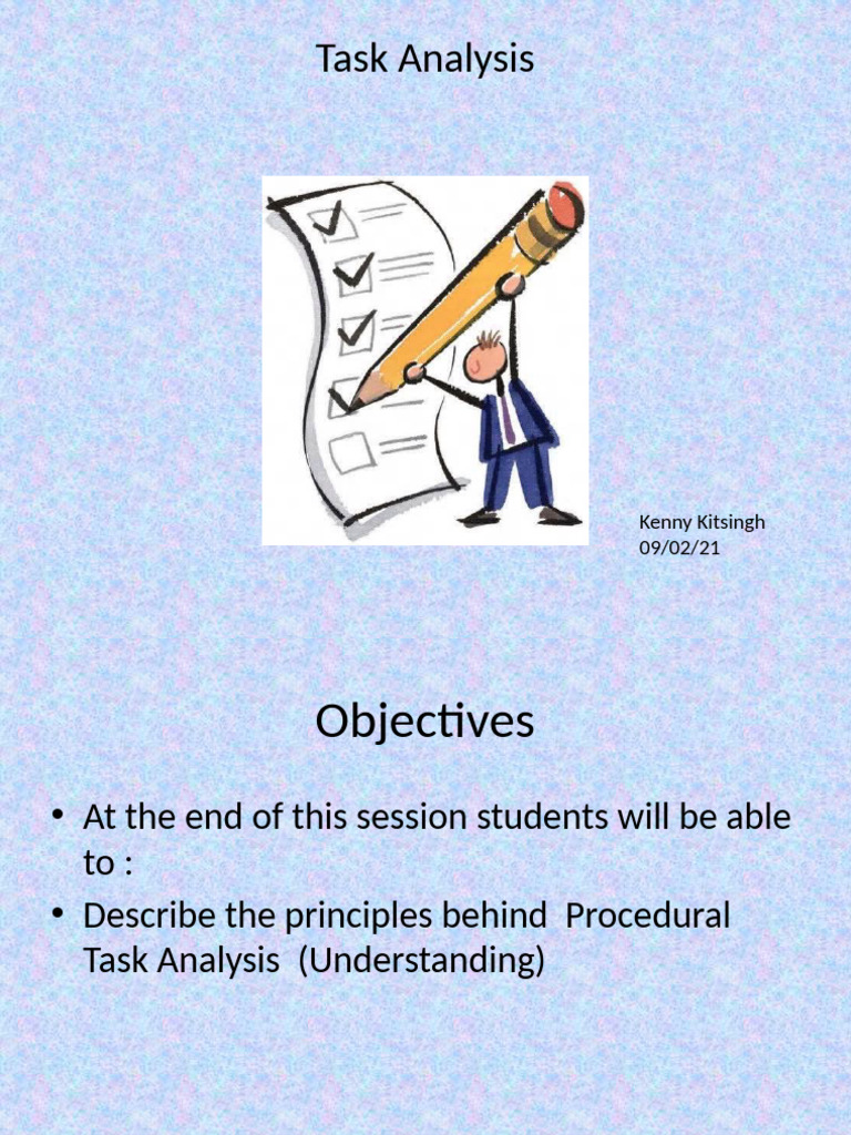 Task Analysis Presentation | PDF | Learning | Instructional Design
