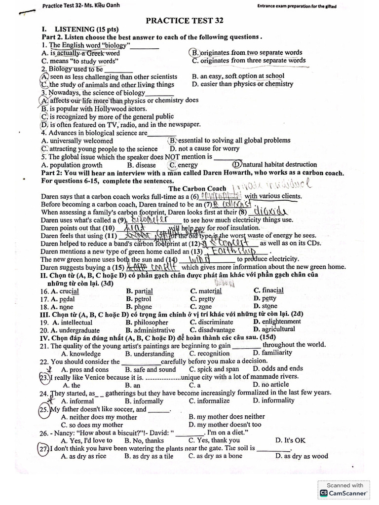 Practice Test 32 | PDF