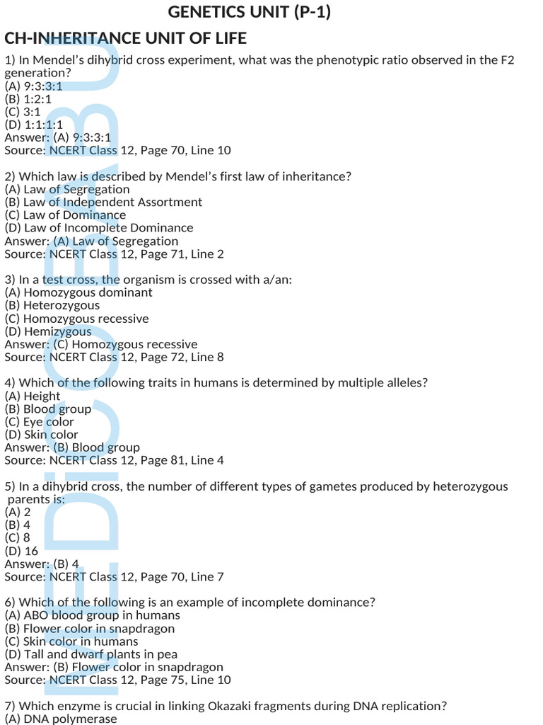 Inheritance (p1) | PDF | Dominance (Genetics) | Genetic Disorder
