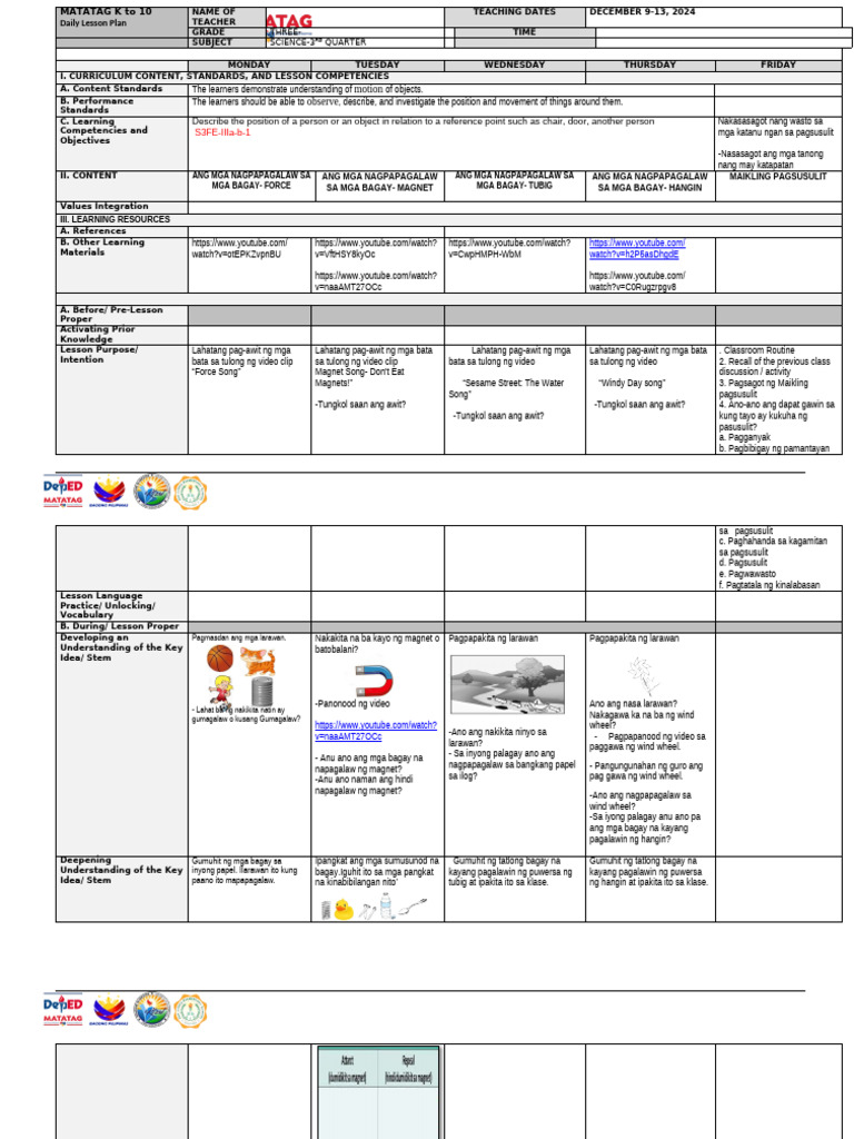 Science - Q3 - DLP - Week - 2 | PDF