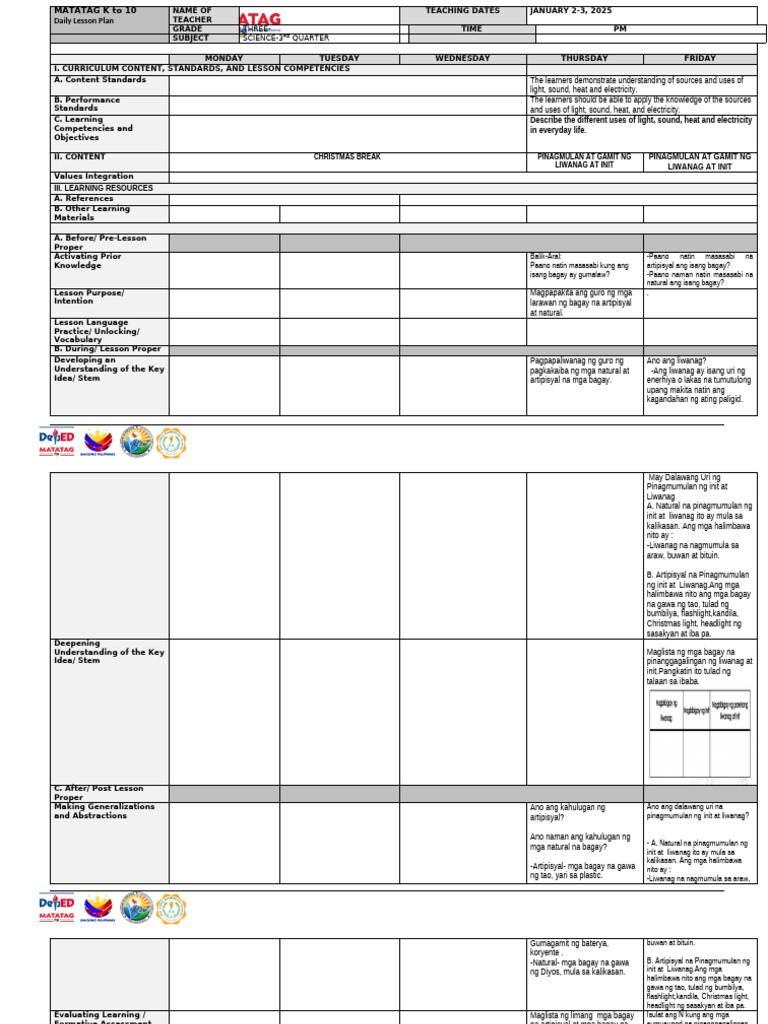 Science - Q3 - DLP - Week - 4 | PDF
