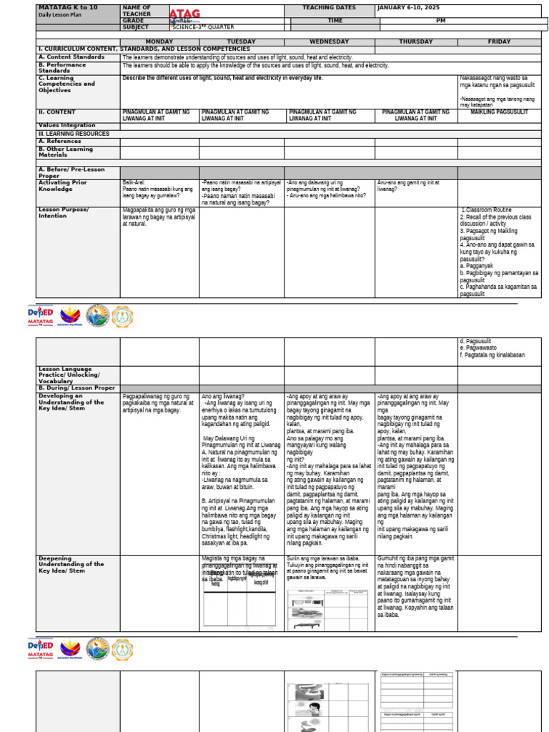 SCIENCE- Q3 -DLP- WEEK- 5 | PDF