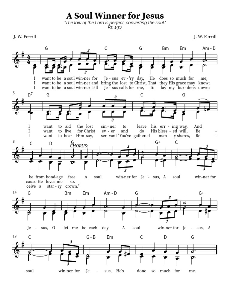 A Soul Winner for Jesus: Hymn Lyrics | PDF
