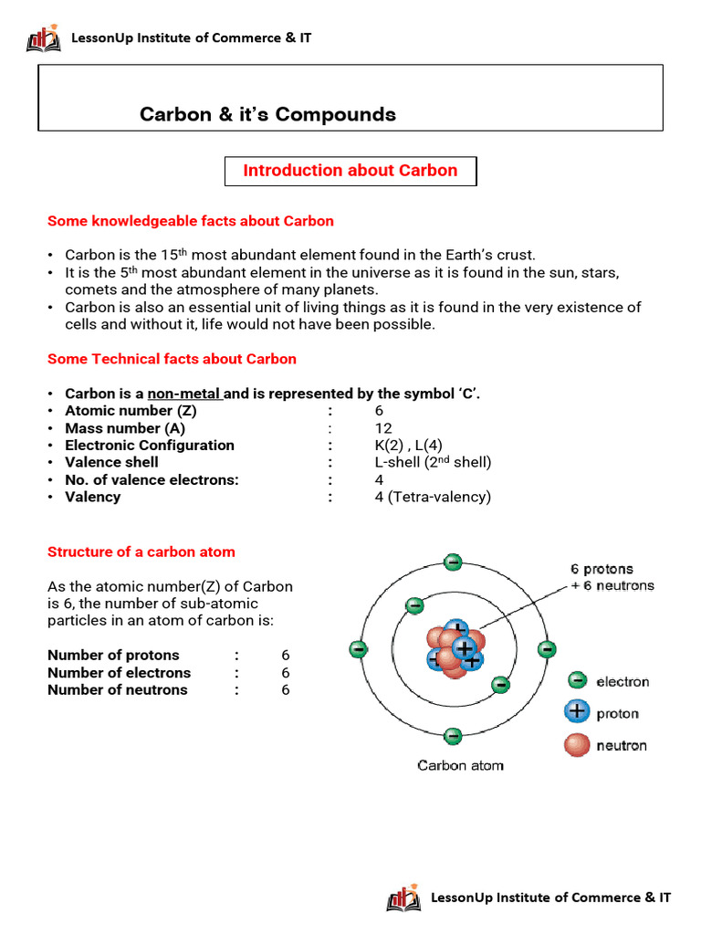 Carbon and Its Compounds Overview | PDF | Hydrocarbons | Chemical Bond