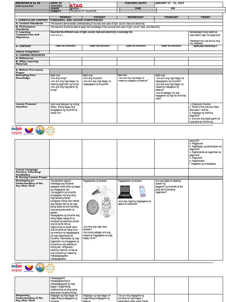 Science - Q3 - DLP - Week - 8 | PDF