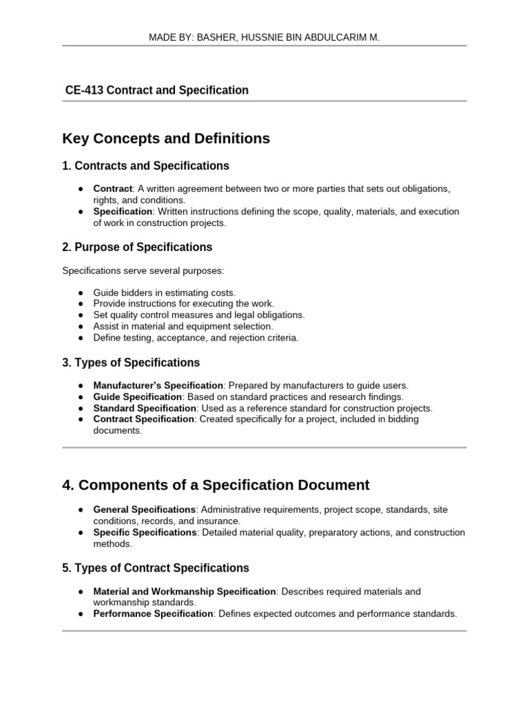 Construction Specs & Contracts Guide | PDF | Specification (Technical ...