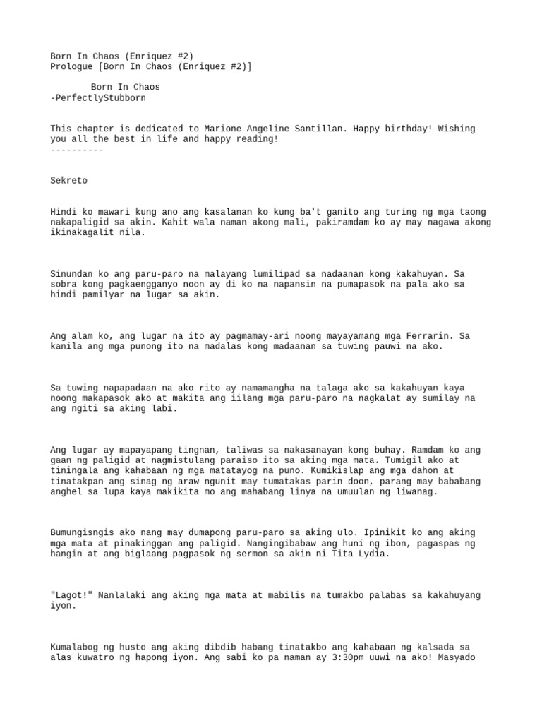 Enriquez 2 (Born in Chaos) by Ineryss | PDF