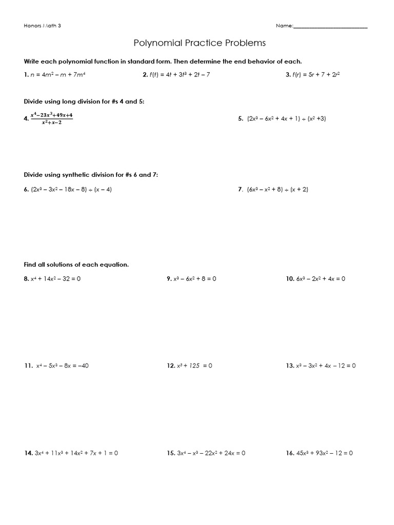 Polynomial Factorization Exercises | PDF | Polynomial | Algebra