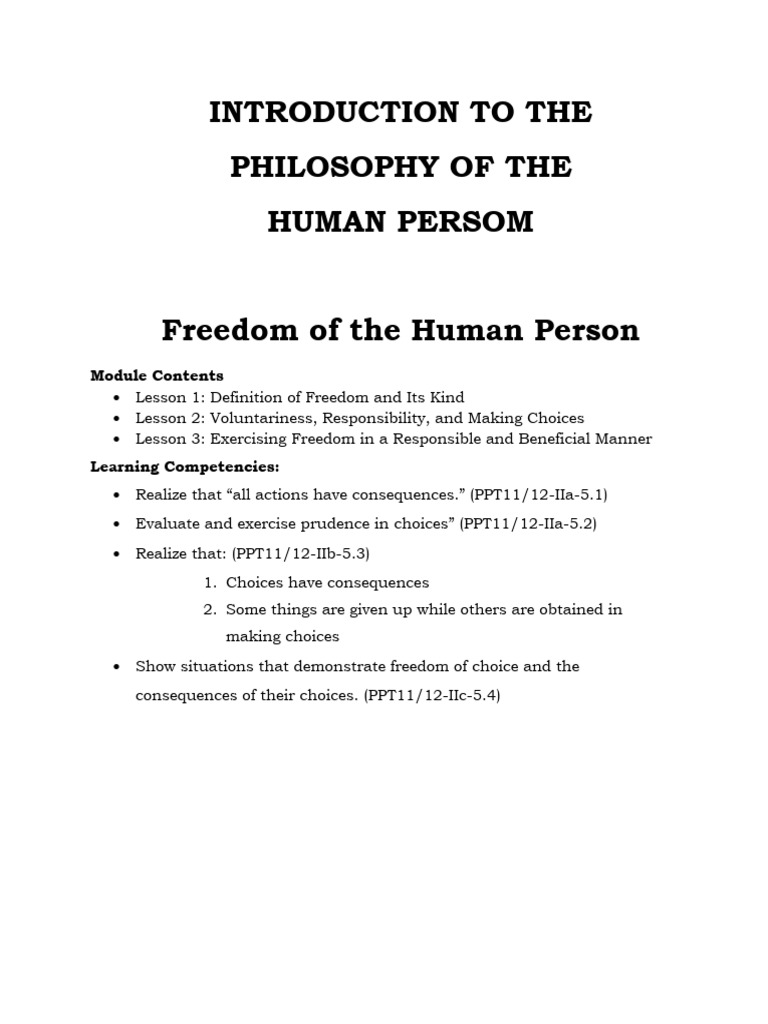 Understanding Human Freedom and Choices | PDF | Free Will | Prudence