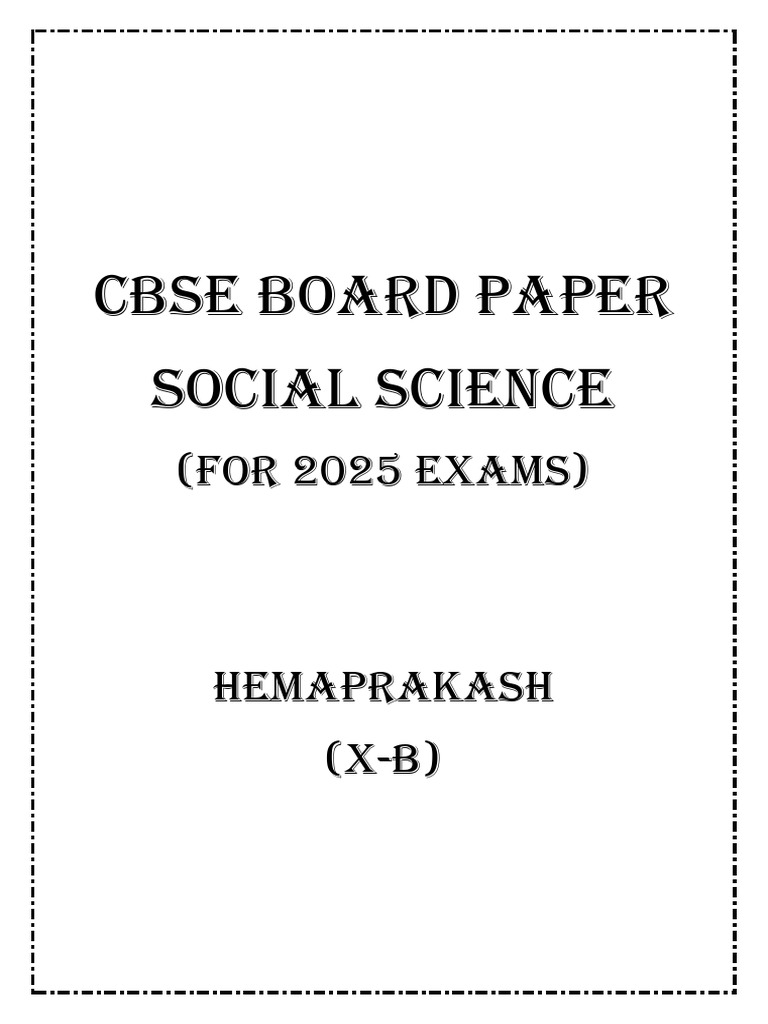 Cbse Board Paper | PDF