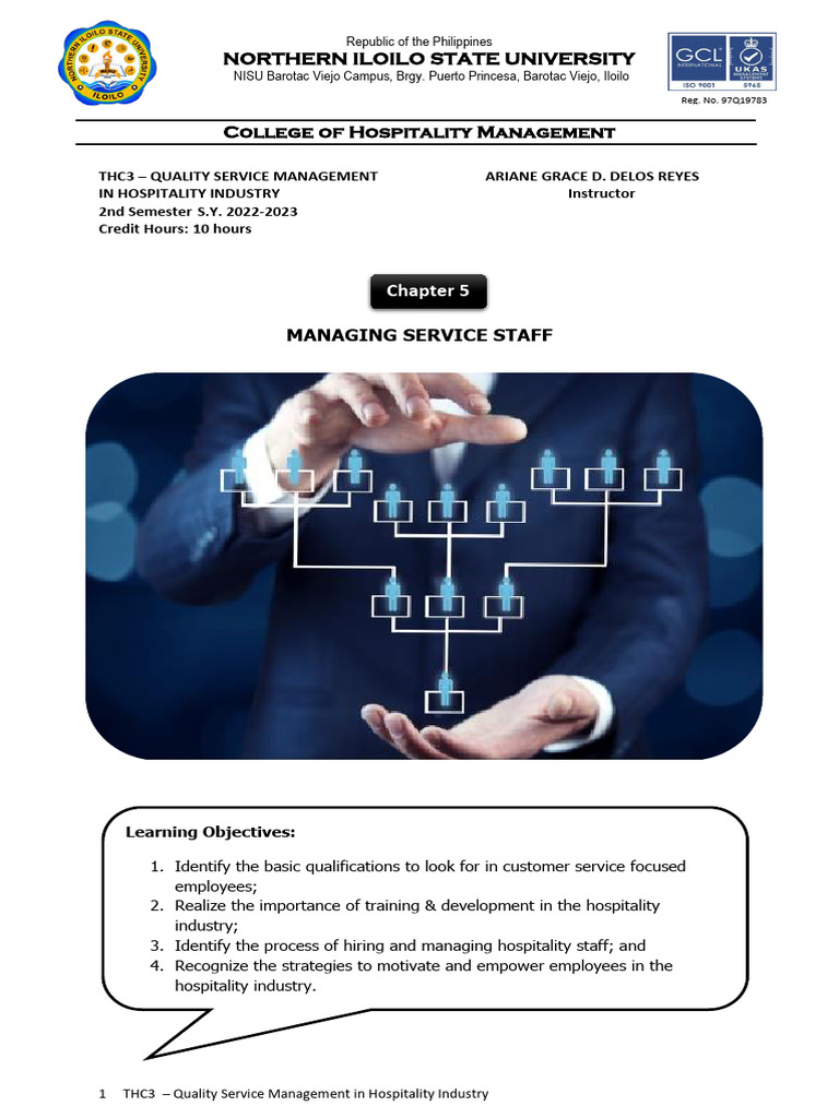 THC3 - Quality Service Management in Hospitality Industry Module 5 ...