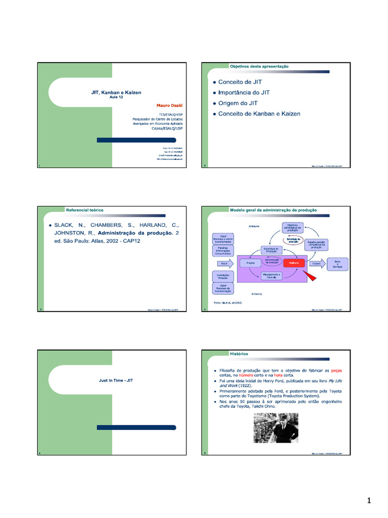 Aula 12 - JIT, Kanban e Kaizen | PDF