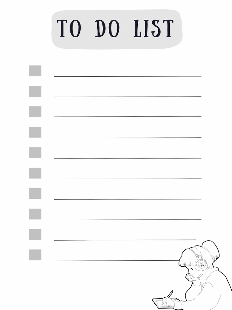 To Do List A4 BW | PDF