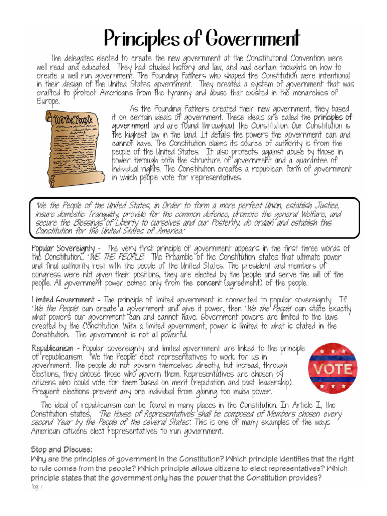 Principles of Government Reading Info | PDF