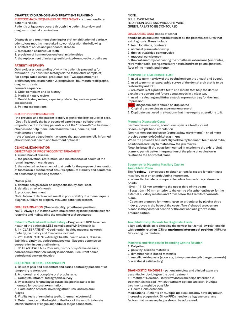 13 RPD | PDF | Dentures | Periodontology