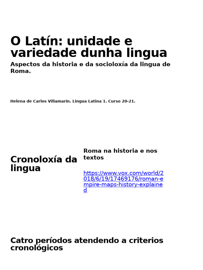 Historia e Variedades Do Latín | PDF