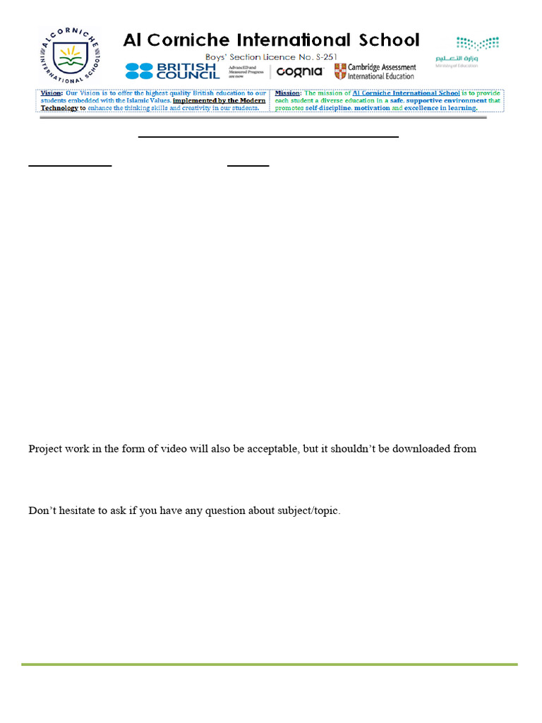 Bio Gr. 9 Project 2 Semester 2 (2024-2025) | PDF