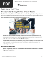Trade Union Registration Guide | PDF | Trade Union | Private Law