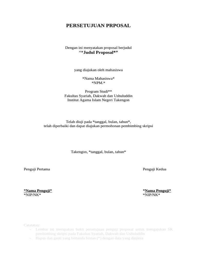 Pengesahan Proposal | PDF