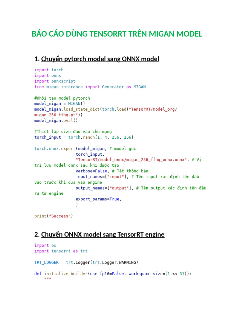 TensorRT Implementation for MIGAN Model | PDF | Computer Engineering ...