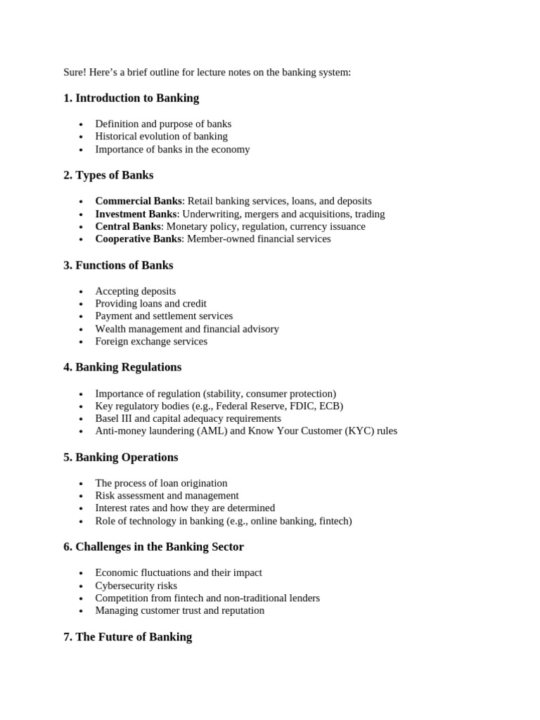 Banking System Overview for CCBI | PDF