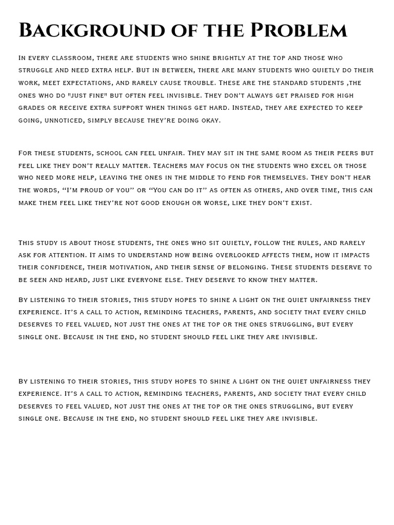 Background of The Problem | PDF