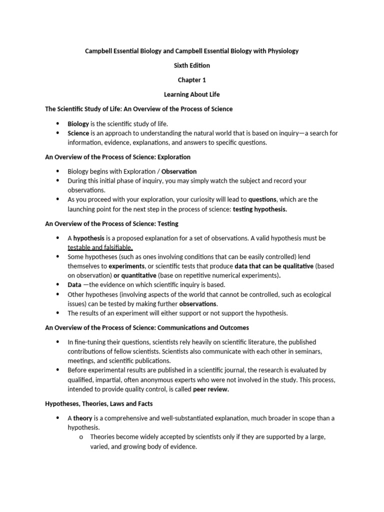Overview of Biological Science Processes | PDF | Evolution | Natural ...