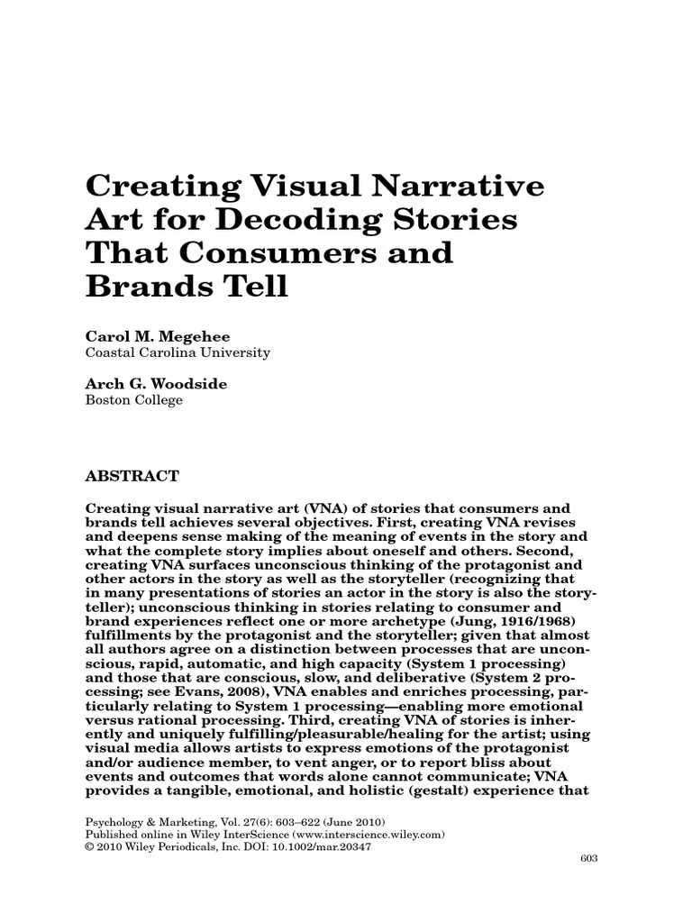 Psychology and Marketing - 2010 - Megehee - Creating Visual Narrative ...