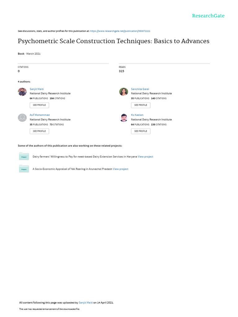 Psychometric Scale Construction Guide | PDF | Level Of Measurement ...