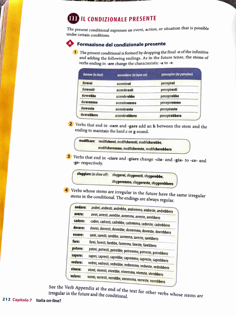 HANDOUT #5 - Condizionale Presente - Condizionale Passato - Sp.2025 | PDF
