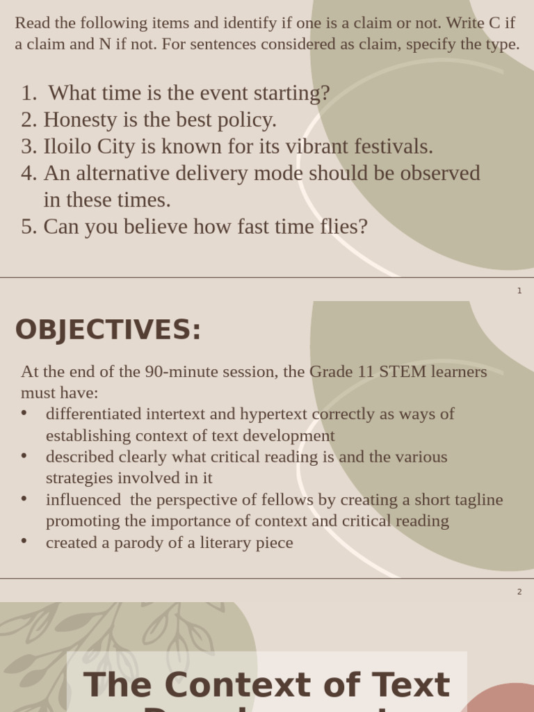 The Context of Text Development 2 | PDF | Intertextuality | Human Communication