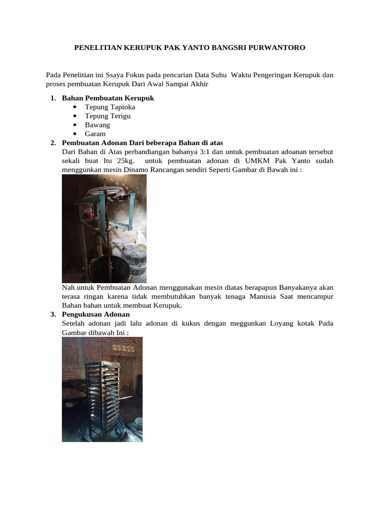 Penelitian Kerupuk Pak Yanto Bangsri | PDF
