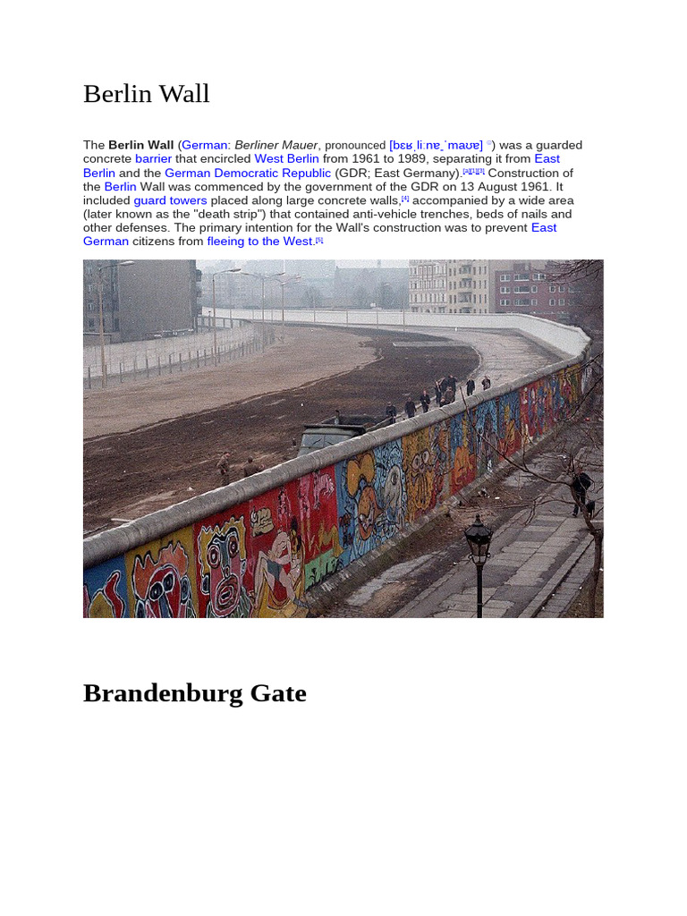 History of the Berlin Wall | PDF