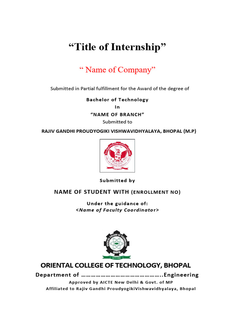 Internship Report for B.Tech Degree | PDF | Computing