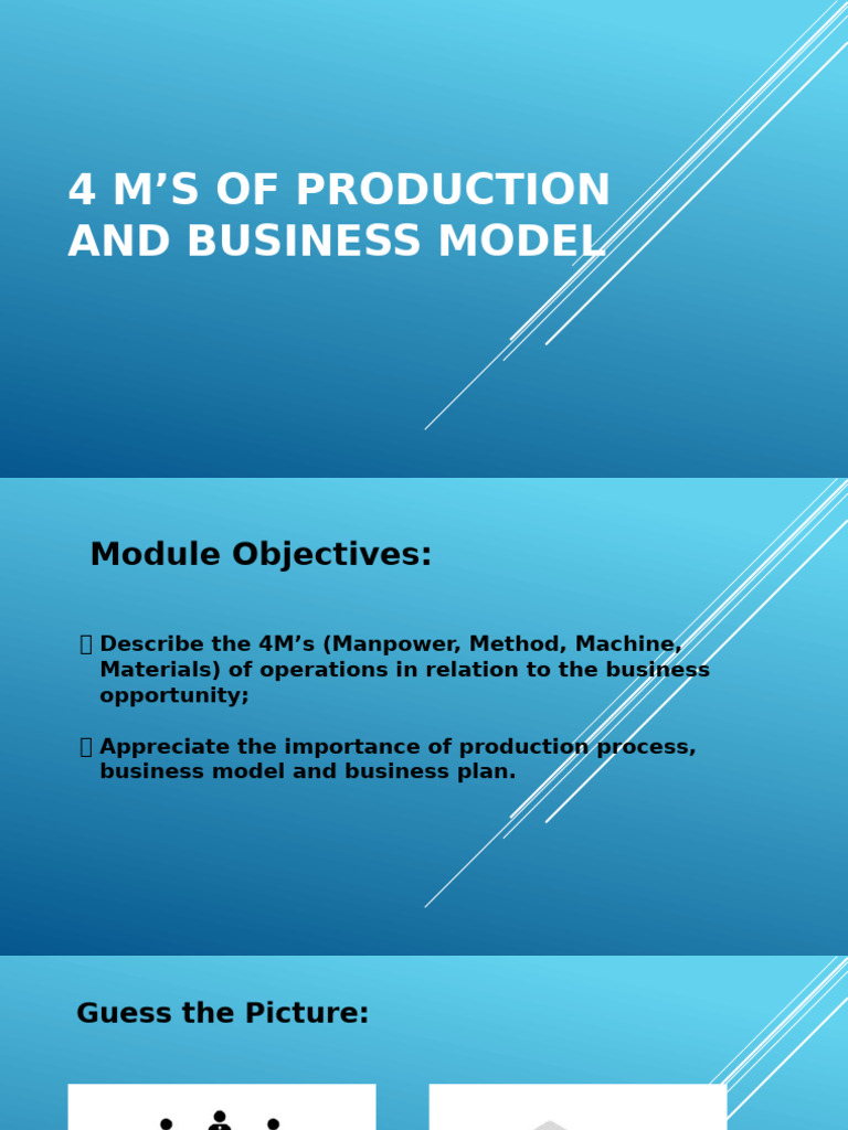4M's of Production and Business Model | PDF | Human Resources ...